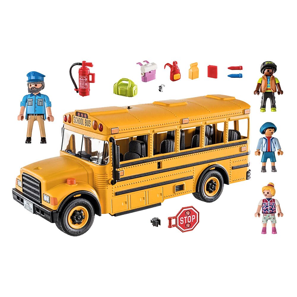 Playmobil school bus playset store